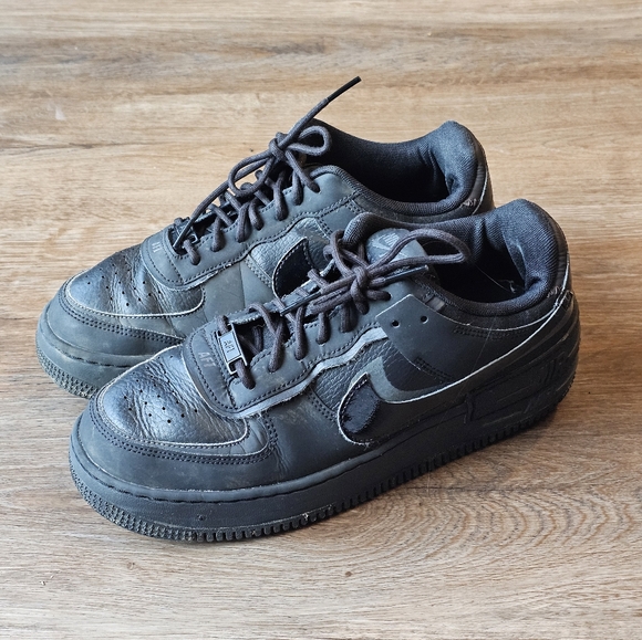 Nike | Shoes | Nike Air Force Shadow All Black Womens Size 9 Low ...